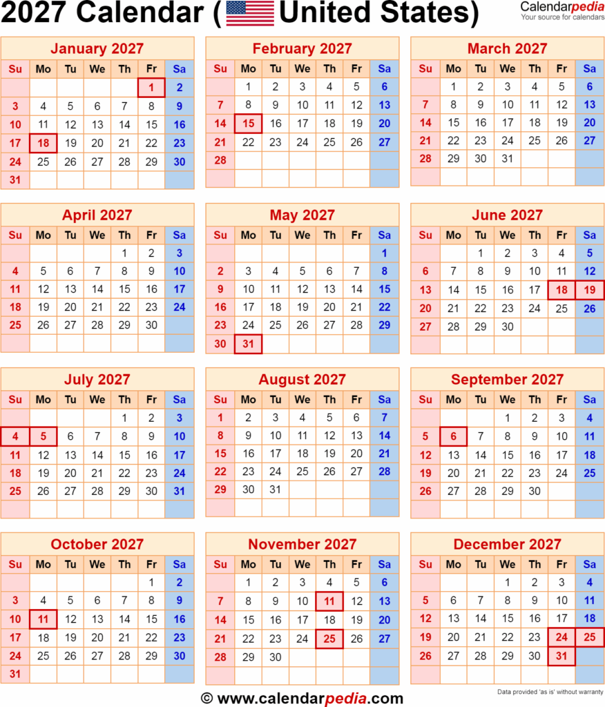 Federal Pay Period Calendar For 2027 Pdf Printable - calendar ...