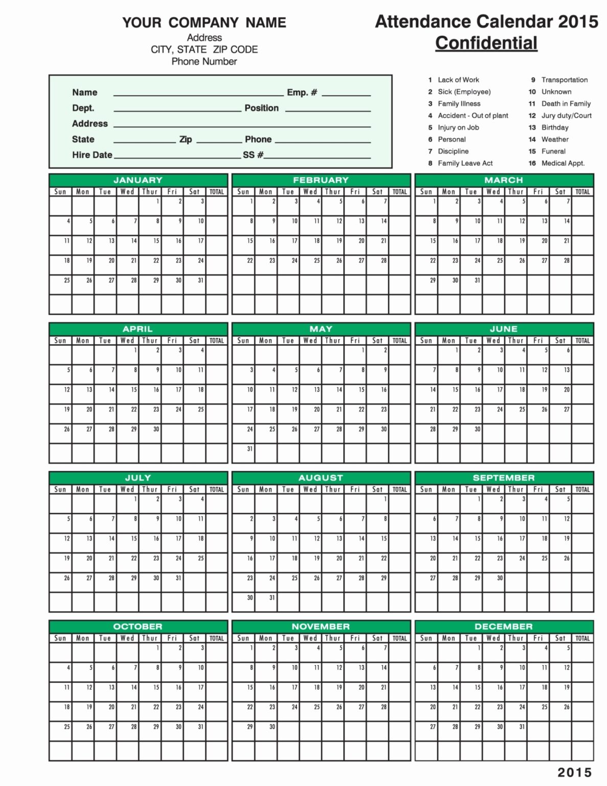 Free Printable Employee Attendance Calendar 2027 - calendar.sorteasport.com