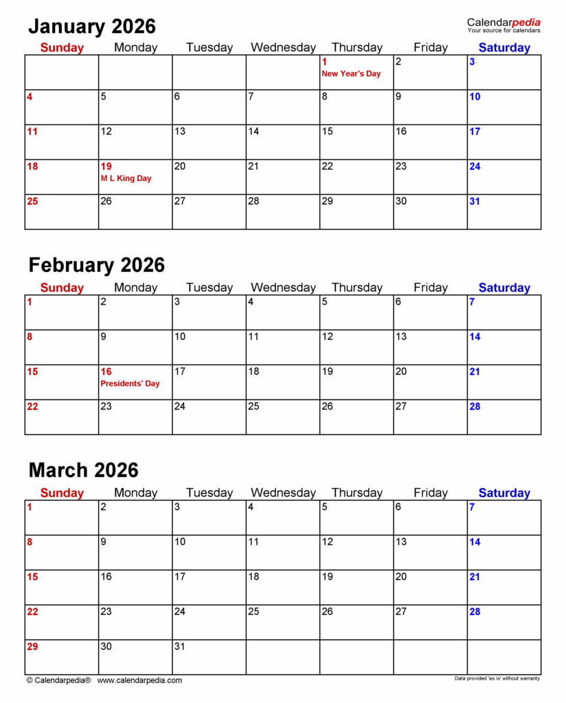 Printable Quarterly Calendar 2026 - calendar.sorteasport.com